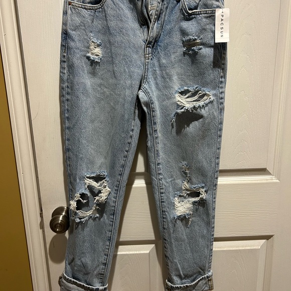 PacSun | Jeans | Pacsun Light Blue Ripped Mom Jeans | Poshmark